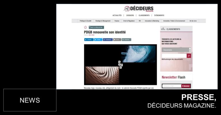 Décideurs Magazine, PDGB renouvelle son identité - pdgb avocats